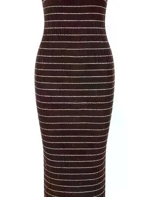 Elisabetta Franchi Stripe Pattern Chain-strap Maxi Dress