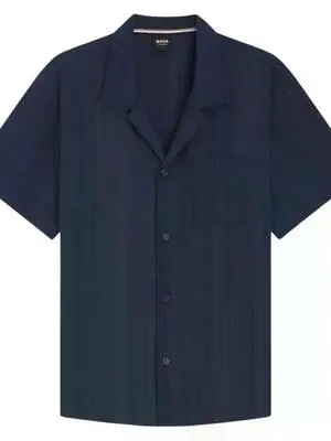 BOSS Regular-fit Shirt In Seersucker Fabric - Blue
