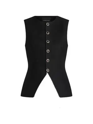 Manière De Voir Maniere De Voir Maisie Tailored Crew Neck Cinch Waistcoat - Black