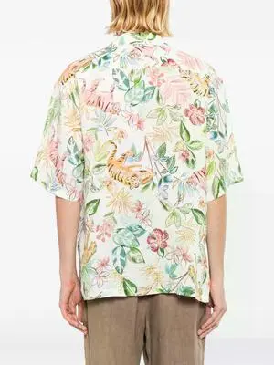 120% Lino Floral-print Shirt