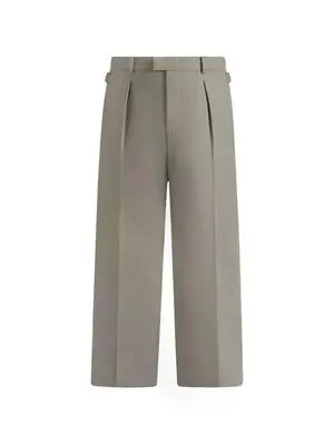 Manière De Voir Dorian Pleated Linen Trousers - Green