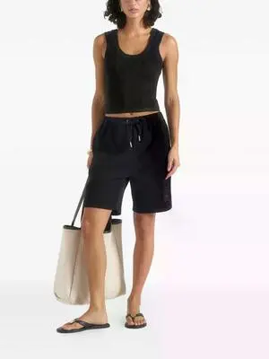 Manière De Voir Maniere De Voir Cotton Blend Regular Fit Shorts With Drawcord Waistband