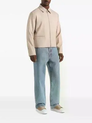 Manière De Voir Amir Boxy Textured Harrington Jacket