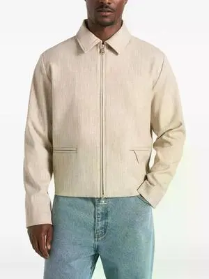Manière De Voir Amir Boxy Textured Harrington Jacket