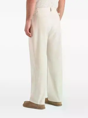 Manière De Voir Relaxed Fit Pleated Twill Trousers - Neutrals