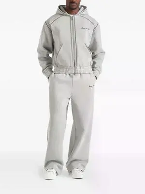 Manière De Voir Manierè De Voir Light Whipstitch Raglan Effect Zip Hoodie - Grey