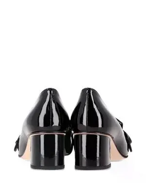 Gucci Gg Marmont Patent Leather Fringed Pumps