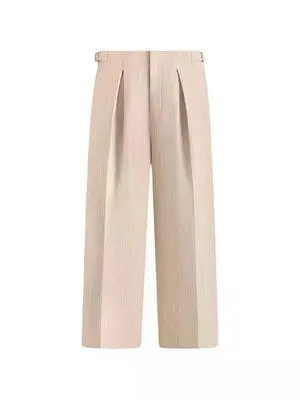 Manière De Voir Maniere De Voir Box Pleat Wide Leg Trousers - Neutrals
