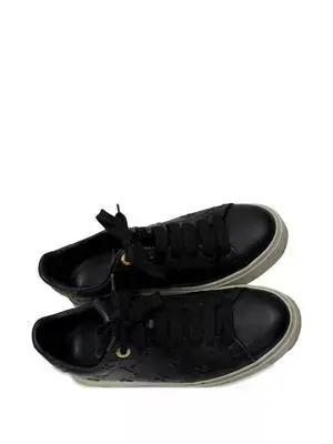 LOUIS VUITTON Leather Monogram Embossed Time Out Sneakers