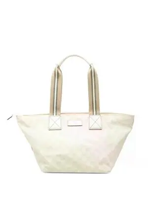 Gucci Gg Canvas Web Tote Bag - Brown