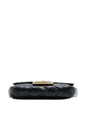 Fendi Mini Zucca Embossed Leather Baguette Satchel