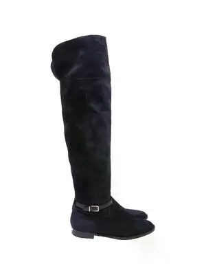 Burberry Suede Buckled Knee-high Boots