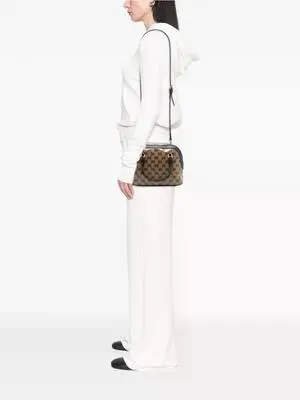 Gucci Mini Gg Crystal Dome Satchel - Brown