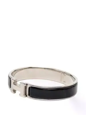 Hermès Narrow Enamel Clic H Bracelet Pm - Black