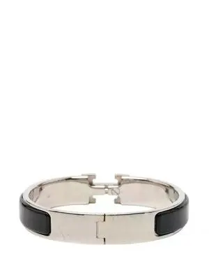 Hermès Narrow Enamel Clic H Bracelet Pm - Black