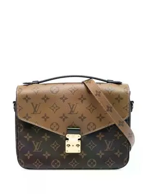 LOUIS VUITTON Monogram Reverse Pochette Metis Satchel - Brown