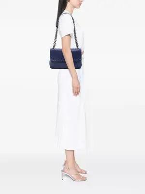 Bottega Veneta Medium Nappa Intrecciato Olimpia Shoulder Bag - Blue