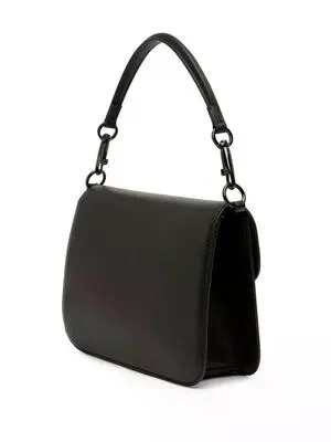 Valentino Garavani Calfskin Logo Flap Satchel - Black | Editorialist