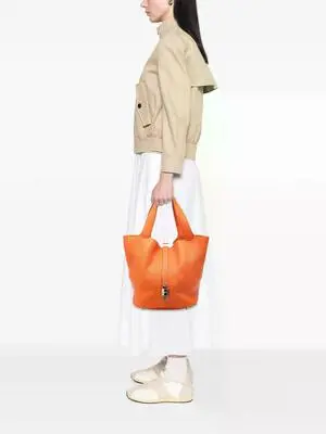 Hermès Clemence Picotin Lock 26 Handbag - Orange