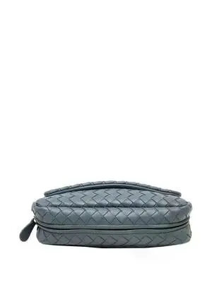 Bottega Veneta Mini Nappa Intrecciato Expandable Chain Flap Crossbody Bag - Blue