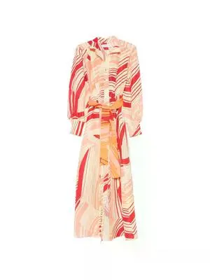 Raquel Diniz Abstract Print Belted Maxi Dress