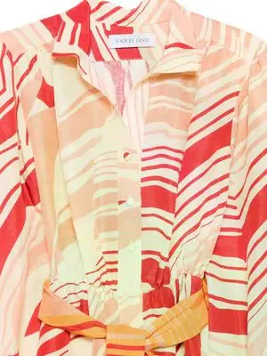 Raquel Diniz Abstract Print Belted Maxi Dress