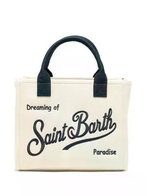 MC2 SAINT BARTH Logo-embroidered Tote Bag - Neutrals