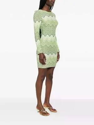 MC2 SAINT BARTH Zigzag-knit Long-sleeve Dress