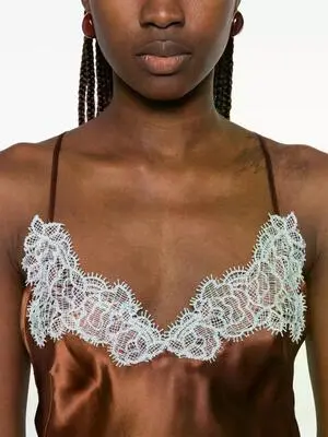 MC2 SAINT BARTH Lace-trimmed Silk Maxi Dress