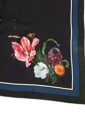 MAISON MARGIELA Floral-print Scarf - Black