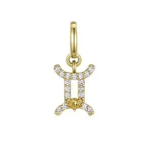 UNLEASH CPH Gemini Zodiac Charm With Citrine And Zirconia - Gold/yellow