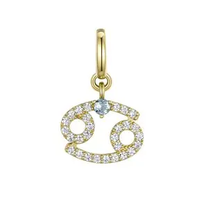UNLEASH CPH Unleash Cph Cancer Zodiac Charm With Aquamarine Gold/blue