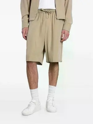 GRIFONI Beige Twill Drawstring Waist Shorts