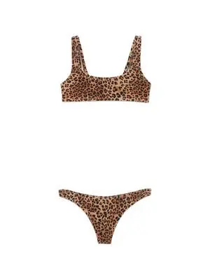 MC2 SAINT BARTH Naomi Leopard Print Bikini - Neutrals