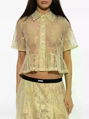 Munthe Bustona Floral Lace Ruffled Blouse