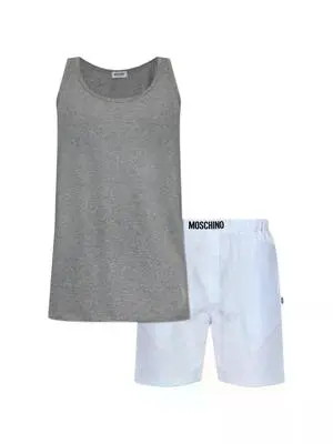 Moschino Striped Pajama Set - Grey