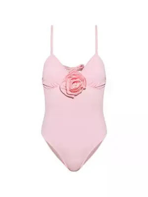 Moschino Floral Appliqué Cut-out Swimsuit - Pink