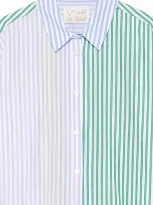 MC2 SAINT BARTH Brigitte Striped Cotton Shirt - Green