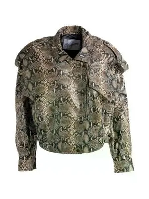 Vaquera Python-effect Epaulette Jacket