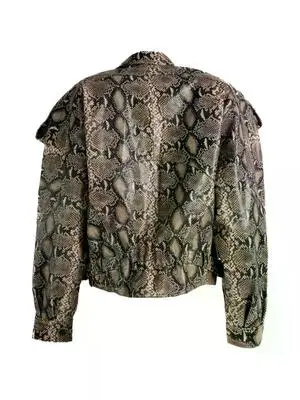 Vaquera Python-effect Epaulette Jacket