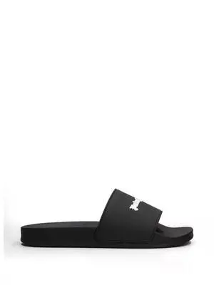 Palm Angels Logo Print Slides - Black