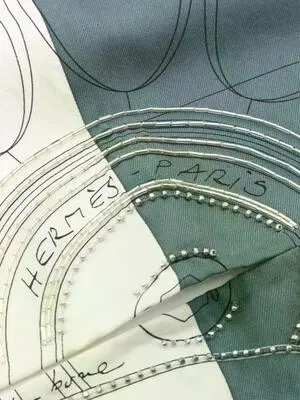 Hermès Silk Square Scarf With Beads Embellishment