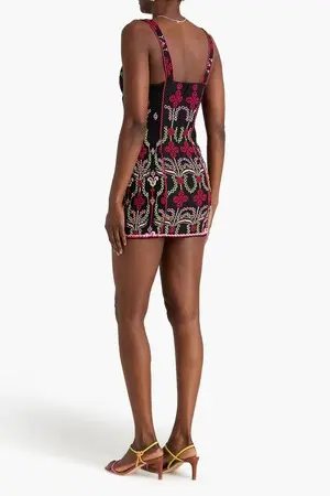 Charo Ruiz Ibiza Carole Embroidered Cotton-blend Mini Dress