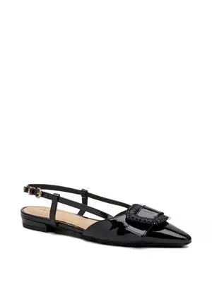 FRAU Patent Leather Raffia Detail Pumps