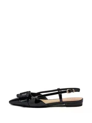 FRAU Patent Leather Raffia Detail Pumps