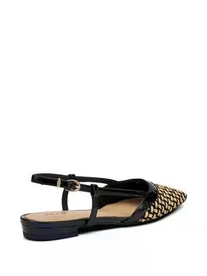 FRAU Raffia Patent-leather Slingback Pumps