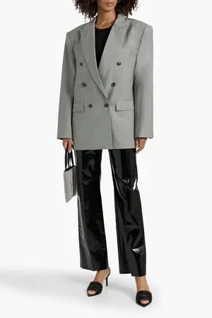 Ronny Kobo 1988 Double-breasted Wool-blend Blazer - Gray