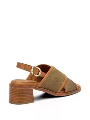 FRAU Crossover Strap Block Heel Sandals
