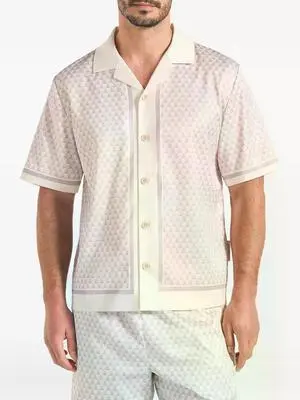 Manière De Voir Idriss Eiffel Monogram Satin-finish Shirt - Neutrals