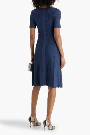 Herve Leger Calista Pleated Bandage Midi Dress